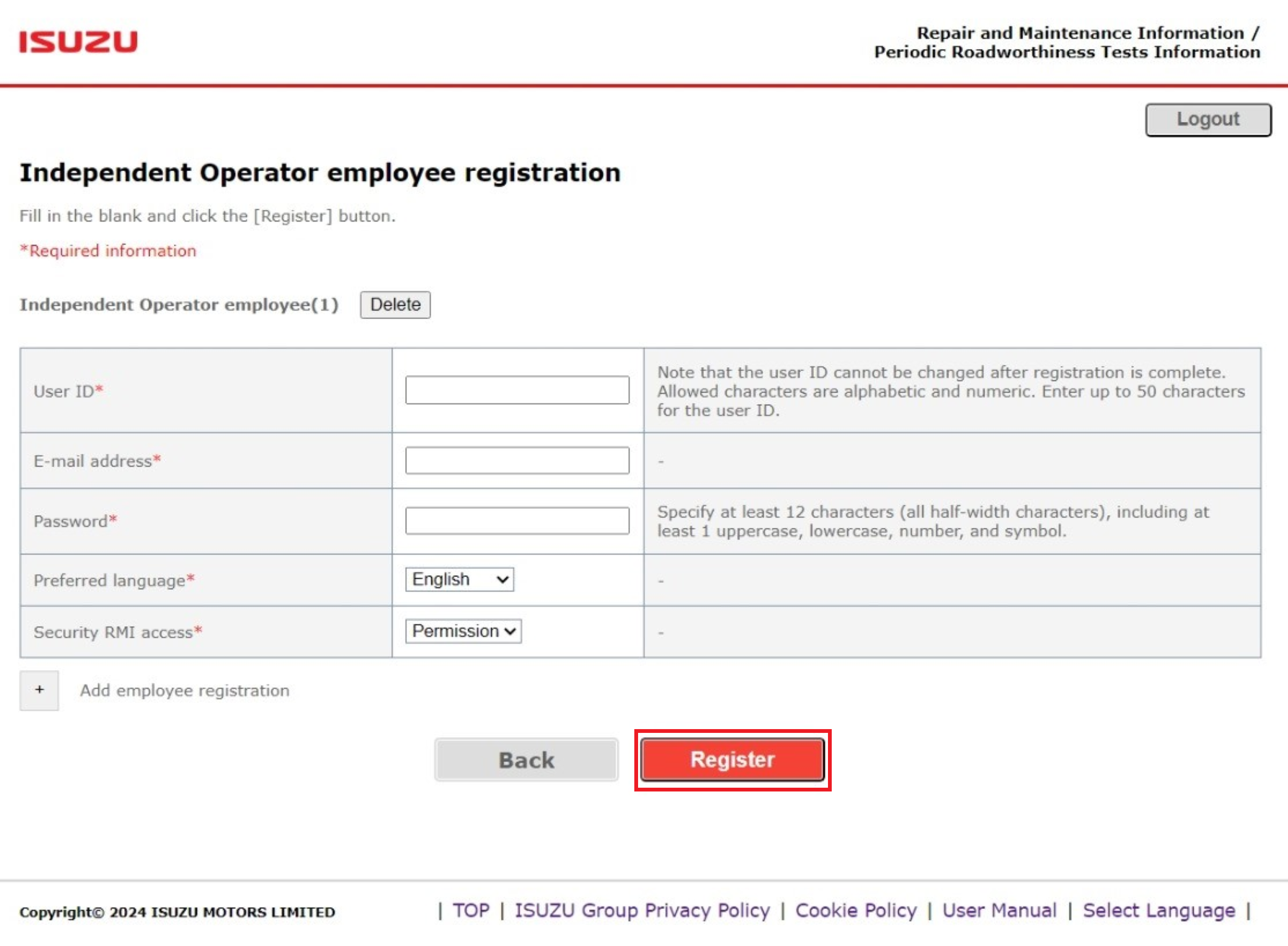 ISUZU Repair and Maintenance Information