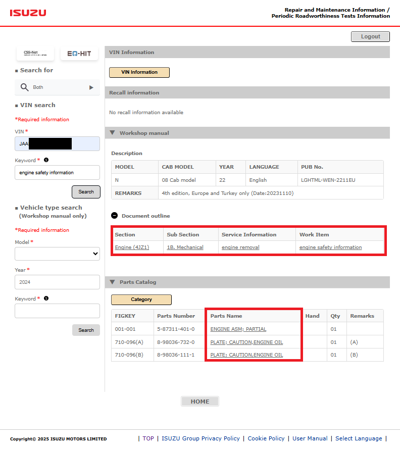 ISUZU Repair and Maintenance Information