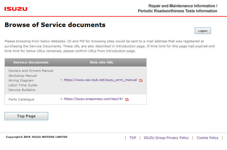 ISUZU Repair and Maintenance Information