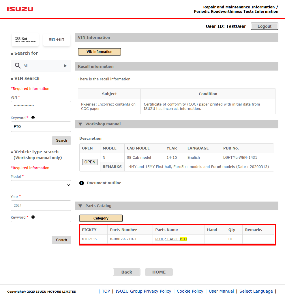 ISUZU Repair and Maintenance Information