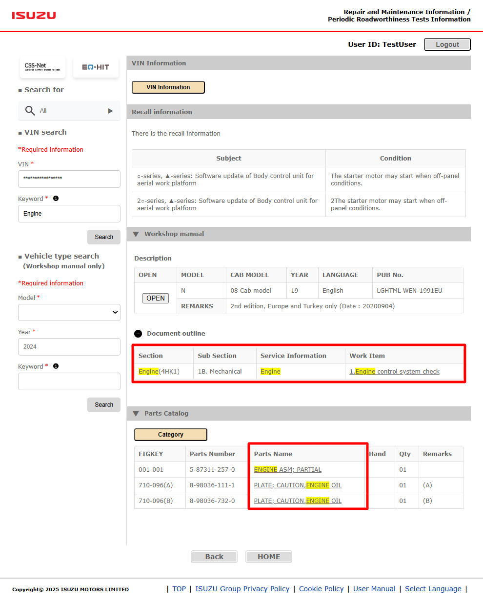 ISUZU Repair and Maintenance Information