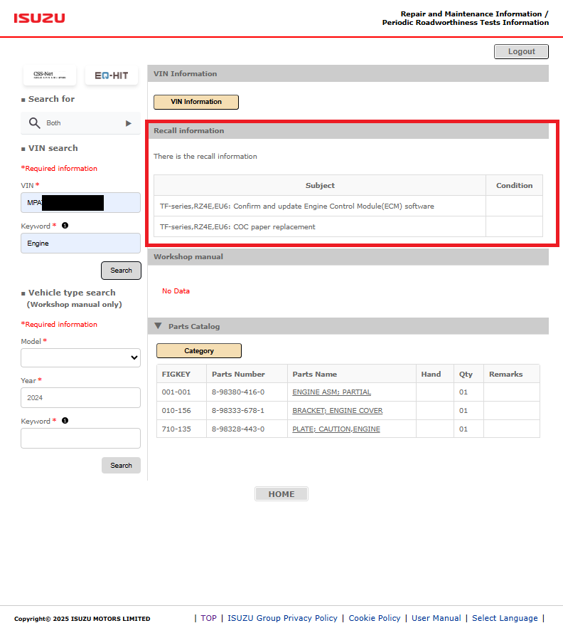ISUZU Repair and Maintenance Information