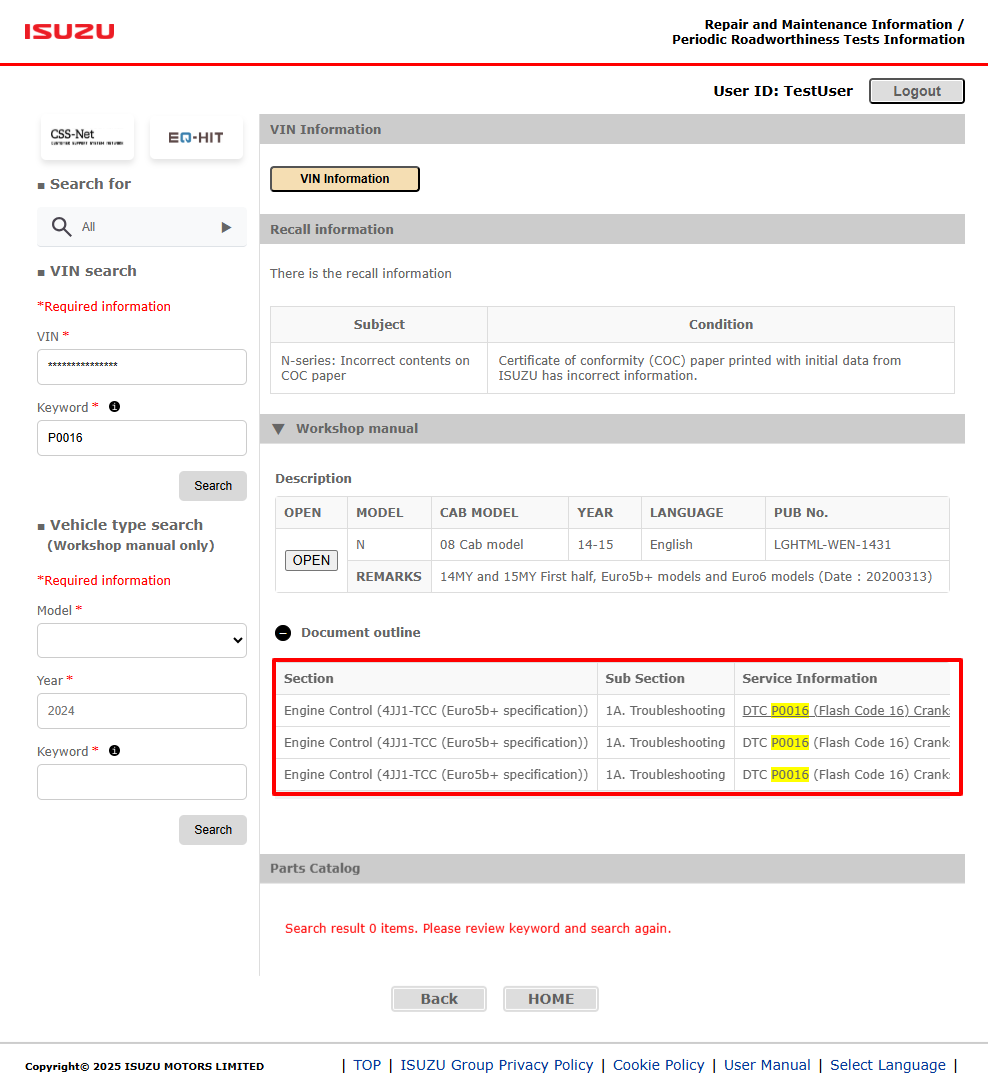 ISUZU Repair and Maintenance Information