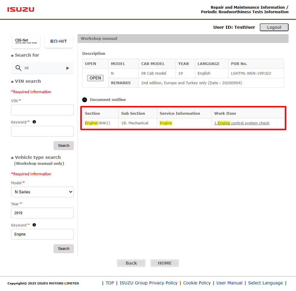 ISUZU Repair and Maintenance Information