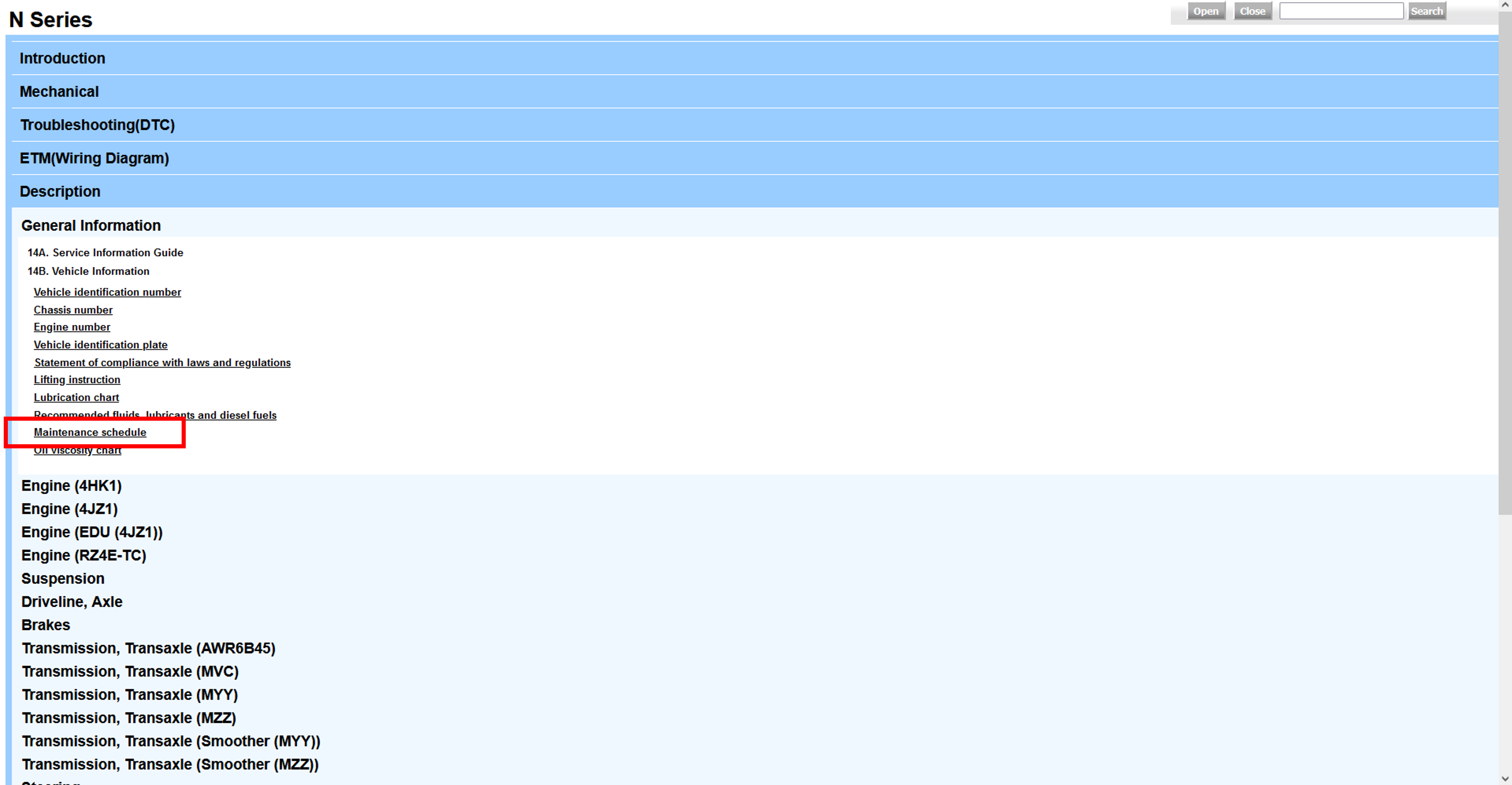 ISUZU Repair and Maintenance Information