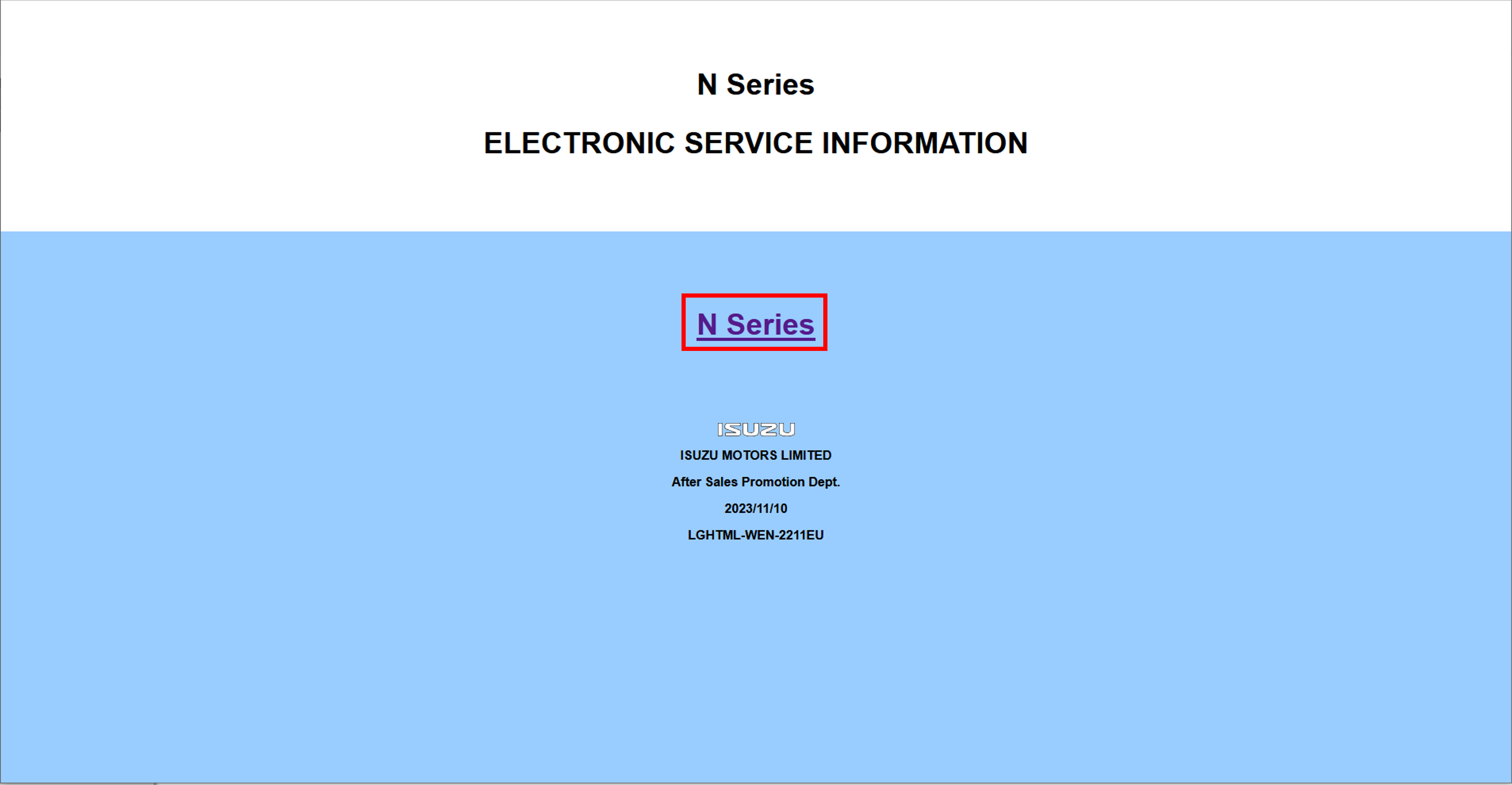 ISUZU Repair and Maintenance Information
